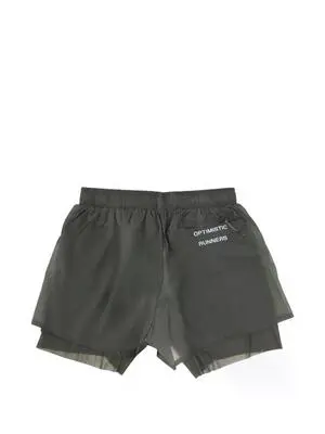 OPTIMISTIC RUNNERS Logo-print Layered Shorts
