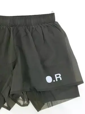 OPTIMISTIC RUNNERS Logo-print Layered Shorts