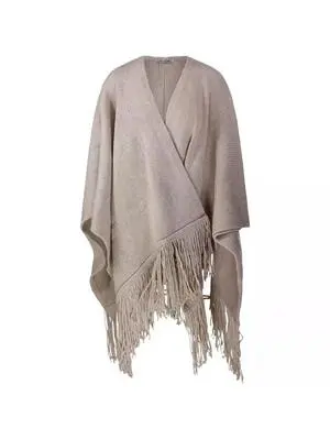 Max Mara Fringe-trimmed Knitted Poncho