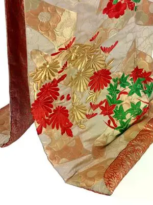 Vintage Floral Embroidered Kimono Coat