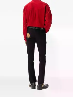 Versace Slim Fit Jeans With Medusa Embroidery