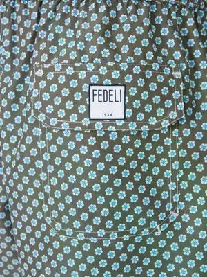 Fedeli Floral-motif Drawstring Swim Shorts