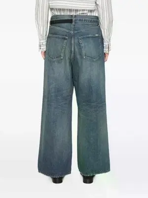 Sacai Distressed Wide-leg Jeans