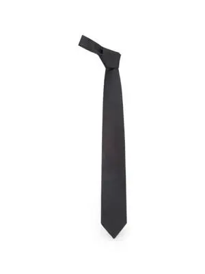 LARDINI Pointed-tip Tie - Black