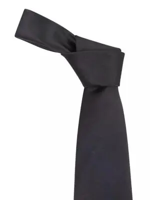 LARDINI Pointed-tip Tie - Black