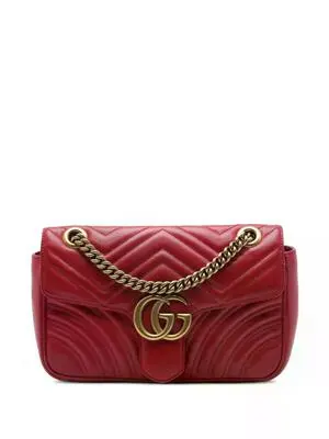 Gucci Gg Marmont Matelasse Shoulder Bag - Red