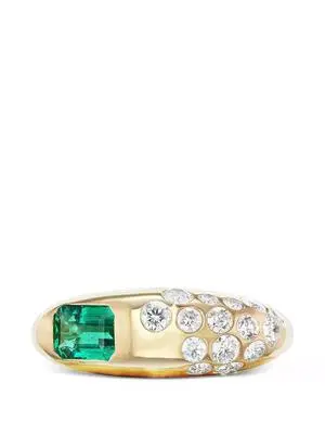 UNIFORM OBJECT Emerald And Diamond Ring - Gold
