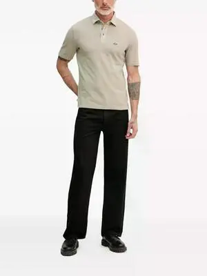 Armani Exchange Logo-embroidered Polo Shirt - Neutrals