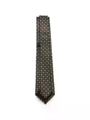 BOSS Geometric-pattern Tie - Brown