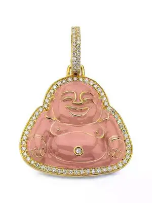 BUDDHA MAMA Happy Buddha Medium Diamond Pendant - Gold