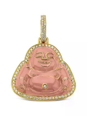 BUDDHA MAMA Medium Diamond Enamel Pendant - Gold