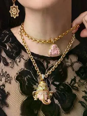 BUDDHA MAMA Medium Diamond Enamel Pendant