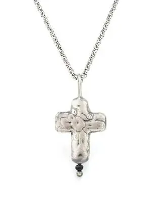 POISONED HEARTS Cross-pendant Rolo-chain Necklace