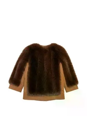 Ermanno Scervino Faux-fur Panelled Coat - Brown