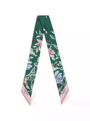 LANCEL Floral-print Silk Headband - Green