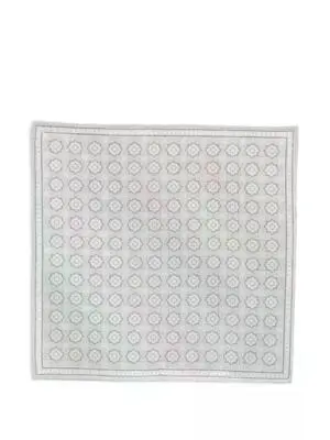 Eleventy Geometric-print Pocket Square - Grey