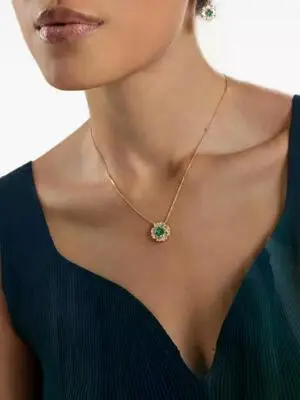 SUZANNE KALAN Emerald And Diamond Pendant Necklace
