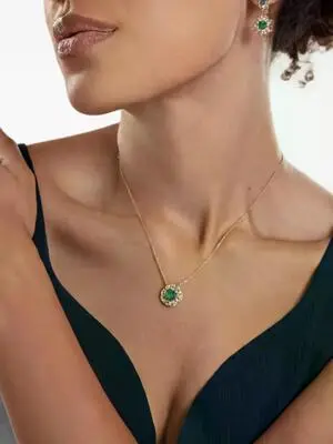 SUZANNE KALAN Emerald And Diamond Pendant Necklace
