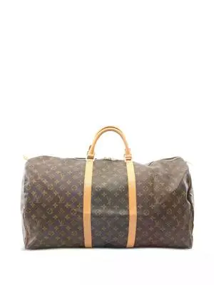 LOUIS VUITTON 2000 60 Keepall Bandoulière Monogram Holdall Bag - Brown
