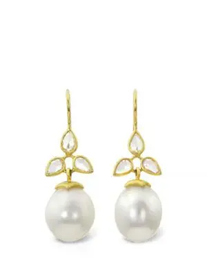 LEIGH MAXWELL Bahari Diamond And Pearl Drop Earrings