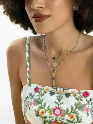 SYLVA & CIE Rose-cut Diamond Moon Necklace
