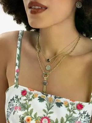 SYLVA & CIE Rose-cut Diamond Moon Necklace