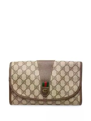 Gucci 2000-2015 Gg Supreme Web Clutch Bag - Neutrals