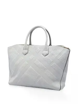 Burberry 2000-2017 Elephant Embossed Calfskin Check Dewsbury Satchel