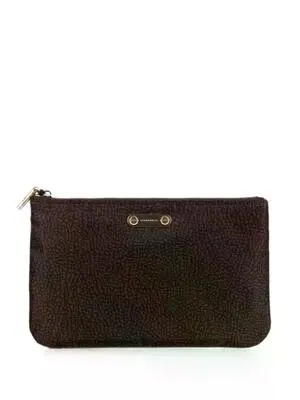 Borbonese Op-print Logo-plaque Pouch - Brown