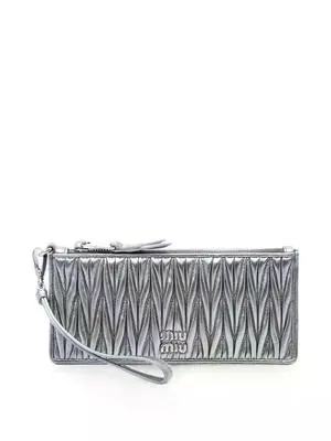 Miu Miu 2010-2026 Metallic Matelasse Nappa Wristlet Clutch Bag