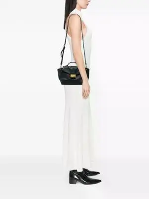Prada 2013-2026 Vitello Daino Soundlock Satchel - Black