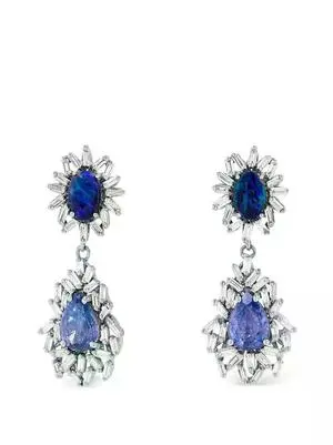 SUZANNE KALAN Sapphire Drop Earrings - Silver