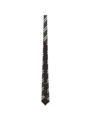 Saint Laurent Striped Silk Jacquard Neck Tie