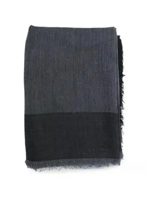 Saint Laurent Cassandre Square Scarf In Silk And Cashmere - Black