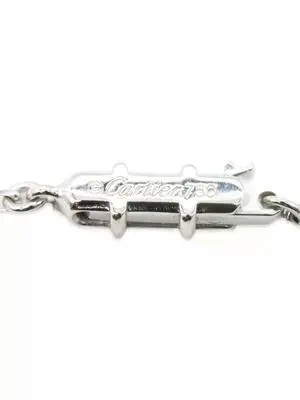Cartier 18k White Gold Onyx And Diamond Pendant Necklace