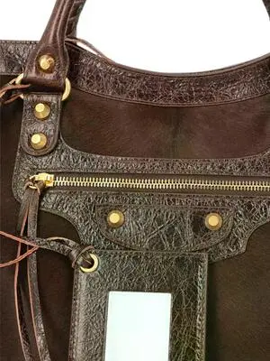 Balenciaga Le City Bag Medium Pony Hair And Lambskin - Brown