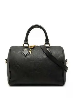 LOUIS VUITTON Monogram Giant Empreinte Speedy Bandouliere 25 Satchel - Black