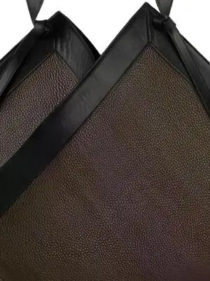 Yuzefi Large Wonton Pebble-grain Tote Bag - Brown
