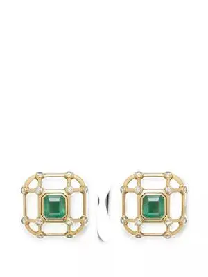 DENISE CASSOU Emerald And Diamond Earrings - Gold