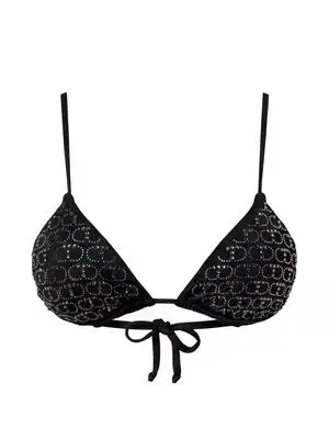 TWINSET Embellished Triangle Bikini Top - Black