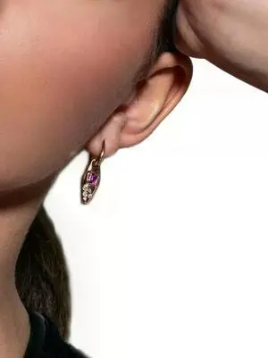 UNIFORM OBJECT Pink Sapphire And Diamond Vessel Earrings