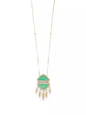 Jacquie Aiche Chrysoprase And Diamond Necklace - Gold