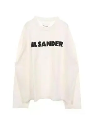 JIL SANDER 2010s Logo-print Long-sleeved T-shirt - White
