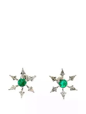 ARUNASHI Paraiba And Diamond Earrings - Silver