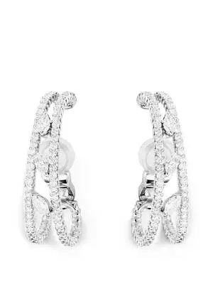Yeprem Diamond Hoop Earrings - Silver