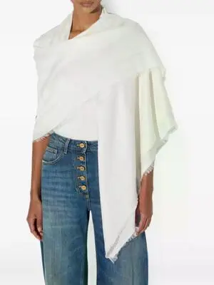 Elisabetta Franchi Feather-themed Lurex Foulard Scarf