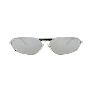 Balenciaga Shield-frame Metal Sunglasses - Silver