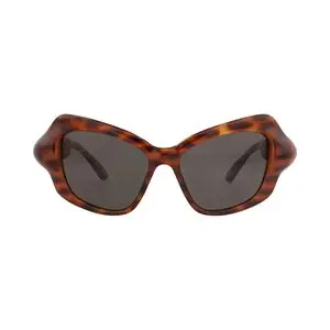 Balenciaga Cat Eye-frame Bio-injection Sunglasses 'havana/grey - Brown