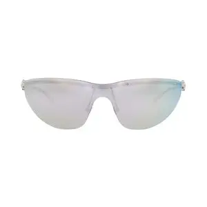 Gucci Shield-frame Metal Sunglasses - Silver
