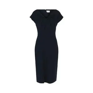 Alexander McQueen Twist-detail Crepe Midi Dress